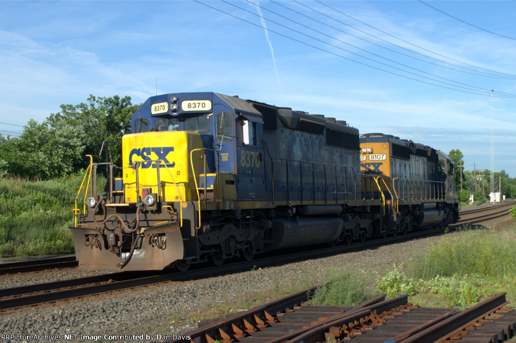 CSX SD40-2 8370 trails on X785-21